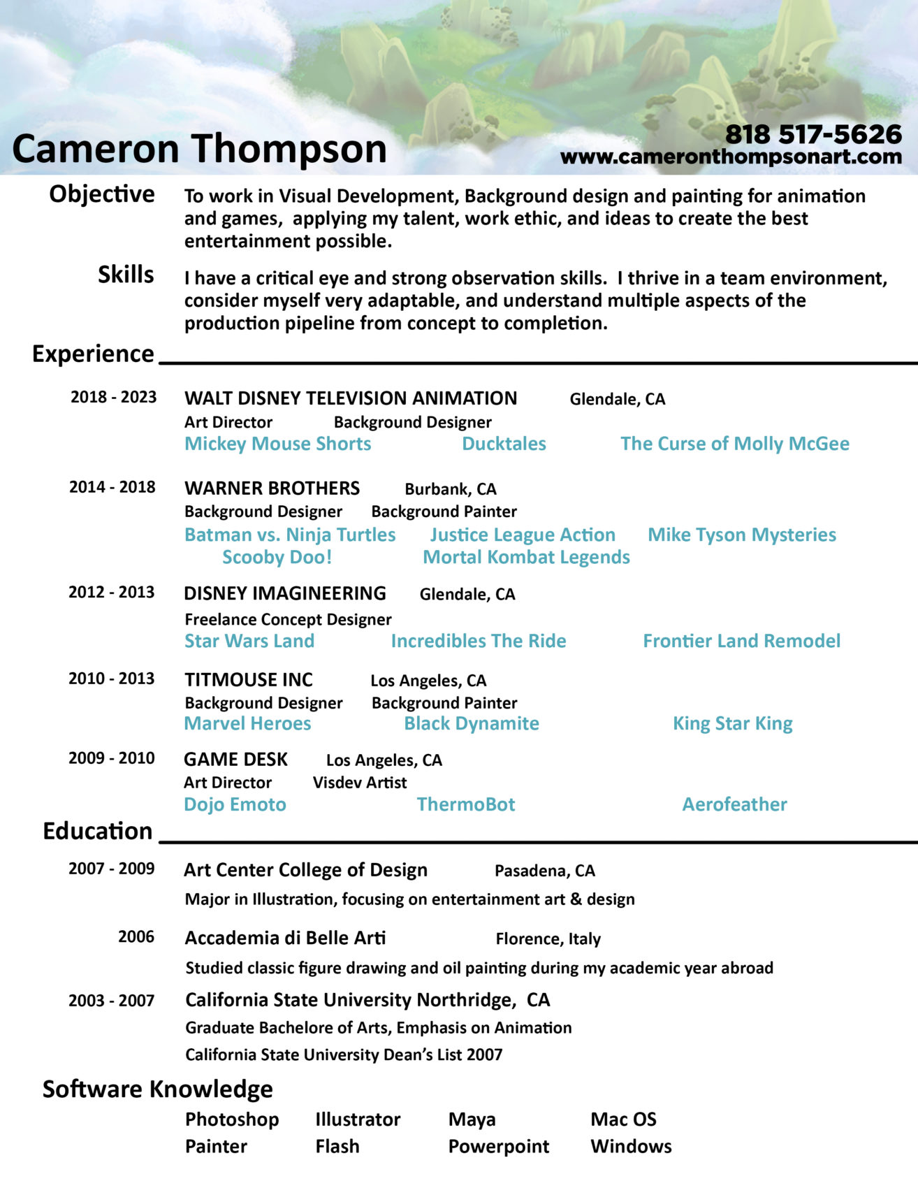 Résumé – Cameron Thompson